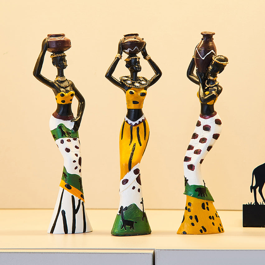 African Women Decor Display Set (3 Piece Set) - Bow And Snow – Bow & Snow